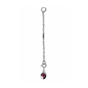 SEROTONIN COMPLICE Silver / Red Chain Drop Pendant With Garnet - Silver/red
