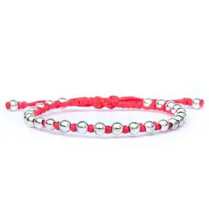 HARBOUR UK Sweet Friendship Silver Rope Bracelet - Pink