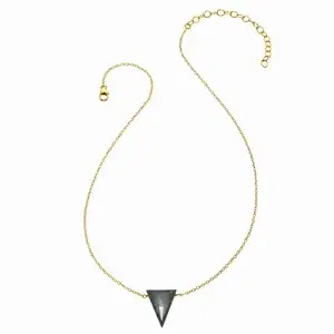 HEATHER HAWKINS Elongated Triangle Hematite Necklace - Grey