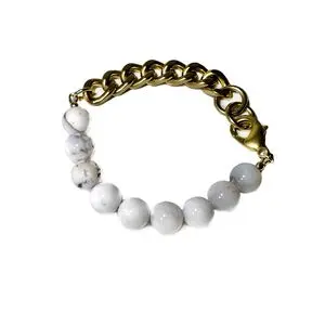 Rachel Nathan White / Gold Remix: White Opal Bracelet - White/gold