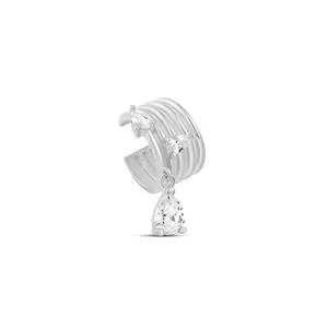 SHYMI Pear Drop Fluted Ear Cuff - Silver