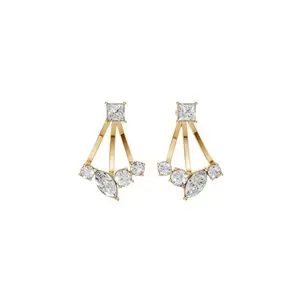 AYA FINE JEWELRY Princess & Marquise Lab Diamond Statement Drop Earrings In 14k Gold - Yellow