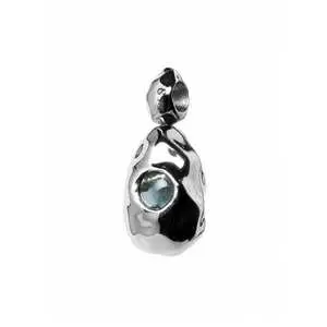 SEROTONIN COMPLICE Silver / Blue Pendant Molecule S With Topaz Blue Sky - Silver/blue