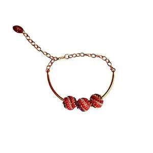 ILIANA ARRAZOLA Gold / Red / Silver Magic Ball Bracelet, Red - Gold/red/silver