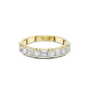 AYA FINE JEWELRY Sloane Emerald & Baguette Lab Grown Diamond Band Ring In Gold - Yellow