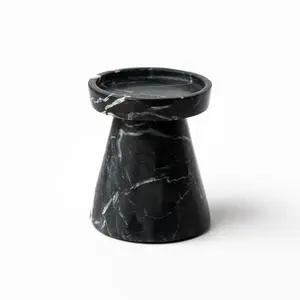 HOUSE OF REVELRY Short Monolith Marble Candle Holder - Black