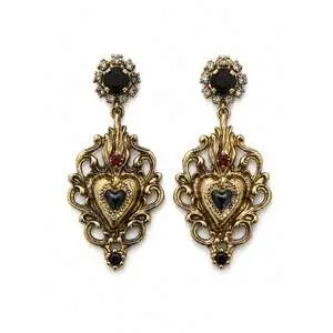 VSTYLE Noir Cuore Earrings - Gold