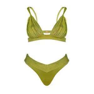 CHERINA BEACHWEAR LLC Bella Bikini Set With Layered Macramé Detail And Gold Clasp