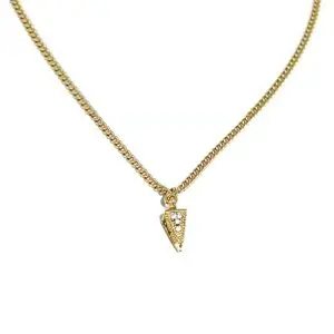 Rachel Nathan Art Deco Drop Necklace - Gold