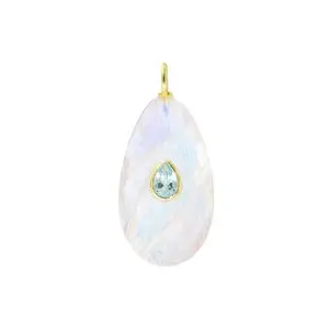 KAMARIA Moonstone Gemstone Pendant With Topaz Large Pear