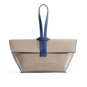 HESTER VAN EEGHEN Felucca S Taupe Saffiano And Denim Bag