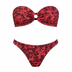 Jacques Zolty Pink / Black Lea Bikini Jungle Print Black Coral - Pink/black