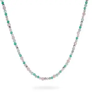 ZOHREH Pastel Semi-precious Beaded Necklace Sterling Silver - Gray