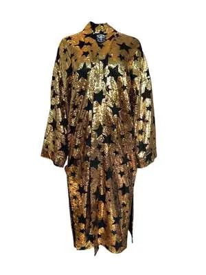 ANY OLD IRON Goldie Star Sequin Duster - Black/gold