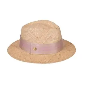 SIBI HATS Raffia Straw Fedora - Orange