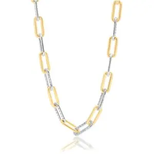 SHYMI Gold / Silver Five Mm Two Tone Paper Clip Necklace - Gold/silver