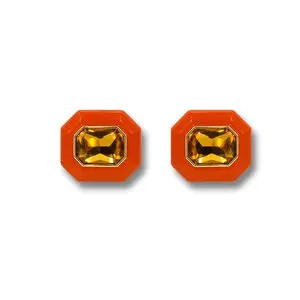 MICHAEL NASH JEWELRY Lena Octagon Earrings - Orange