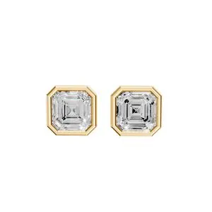 AYA FINE JEWELRY Emerald Cut Lab Diamond Stud Earrings In 14k Gold, 1.57 Cwt - Yellow