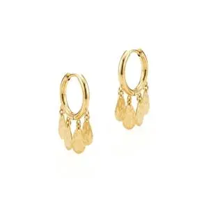 JAREDJAMIN Sienna Hammered Teardrop Hoop Earrings - Gold
