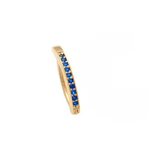 Zahav Jewelry 10k Solid Yellow Clicker Belly Hoop With Cubic Zirconia - Gold