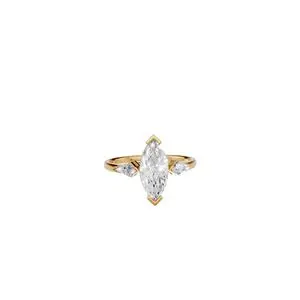 AYA FINE JEWELRY Clementine Marquise & Kite Lab Grown Diamond Engagement Ring 2.50 Ctw - Yellow