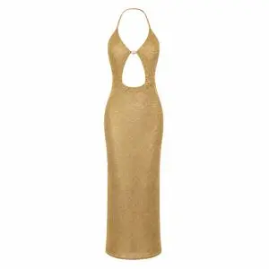 CHIARELLA Neutrals Aitana Dress – Shimmer - Gold