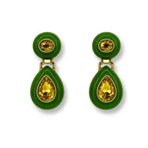 MICHAEL NASH JEWELRY Lena Resin And Light Topaz Earrings - Green
