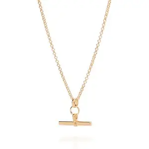 NELLOU JEWELLERY Sterling Silver T-bar Necklace - Gold