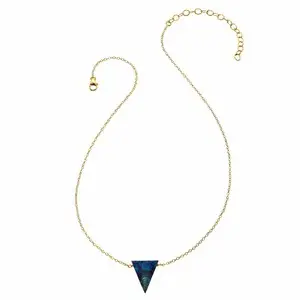 HEATHER HAWKINS 14k Gold-filled Elongated Triangle Gemstone Necklace - Purple