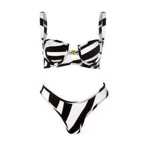 CHERINA BEACHWEAR LLC Coco Bikini In Zebra Print - Yellow