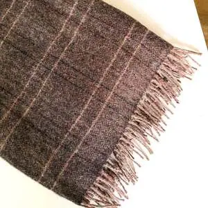 ELISKÁ Lambswool Tweed Blanket Peat - Brown