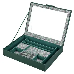 Wolf Sophia Jewellery Box With Window Forest - Green