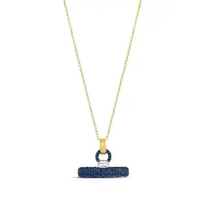 SHYMI Gold / Blue Pave T Bar Necklace Blue - Gold/blue