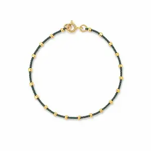 POUPETTENYC Pepitas Friendship Bracelet Army Green - Gold