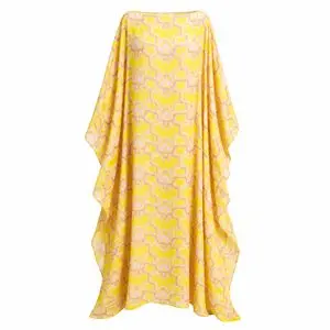 JULIA CLANCEY Lydy Limon Silk Georgette Kaftan - Yellow