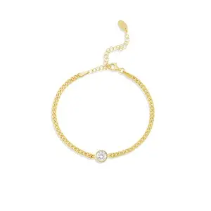 SHYMI Fancy Shape On A Curb Chain Bracelet Round