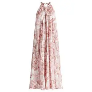 PAISIE Halterneck Maxi Dress With Floral Print
