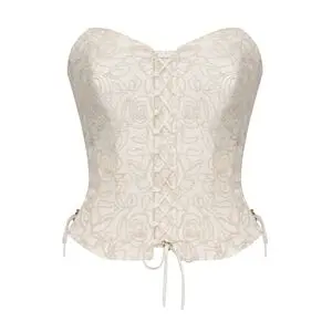 ELSAVA Ivory Bloom Corset - White