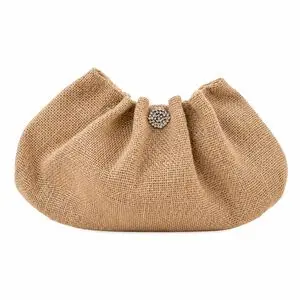 MUCHE & MUCHETTE Leo Pouch Natural Jute With Beading - Brown