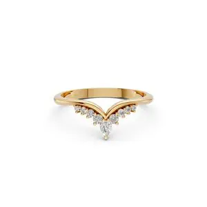AYA FINE JEWELRY 14k Gold Pear & Round Lab-grown Diamond Chevron Ring - Yellow