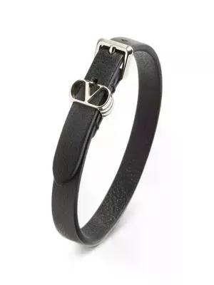 Valentino Garavani Ovalette Calfskin Bracelet With Vlogo Signature