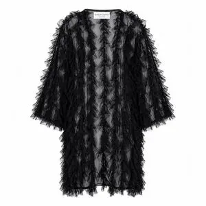 ROSIE BILLINGTON Nera Ruffle Kimono Jacket - Black