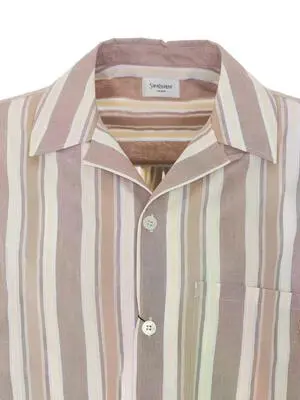 Saint Laurent Cassandre Striped Short-sleeve Shirt