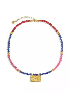OTTOMAN HANDS Arden Evil Eye Gemstone Beaded Necklace