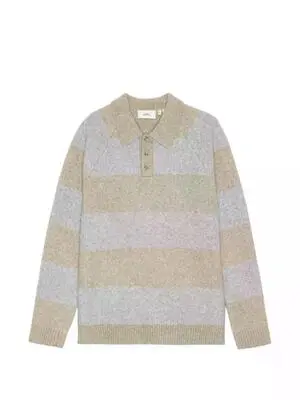 LES DEUX Striped Raglan-sleeve Polo Shirt - Neutrals