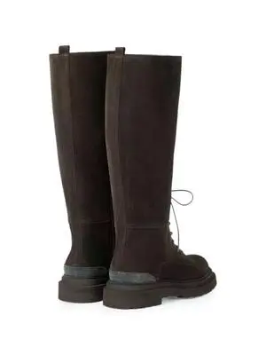 Brunello Cucinelli Suede Boots With Precious Detail - Brown