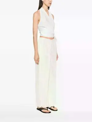 ST. AGNI Pinstripe Wrap Top