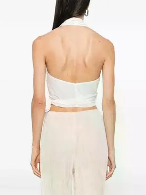 ST. AGNI Pinstripe Wrap Top