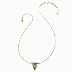 HEATHER HAWKINS Elongated Triangle Semi-precious Gemstone Necklace - White/gold