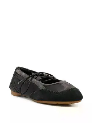 DIESEL® Lace-up Panelled Ballet Flats